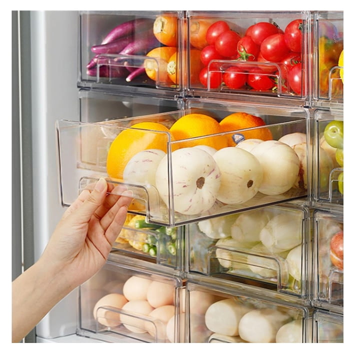 Sliding stackable fridge organising bins - Trendz of today