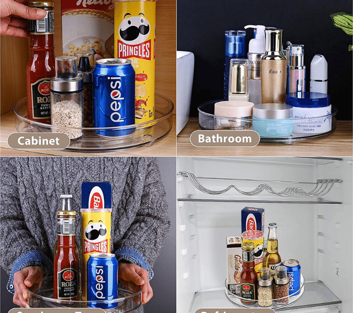 Clear short rim Lazy Susan rotating table - Trendz of today