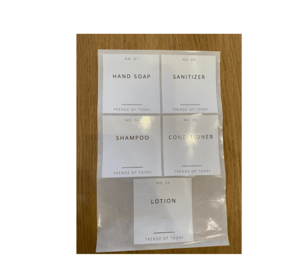 Minimalist Toiletry labels - Trendz of today