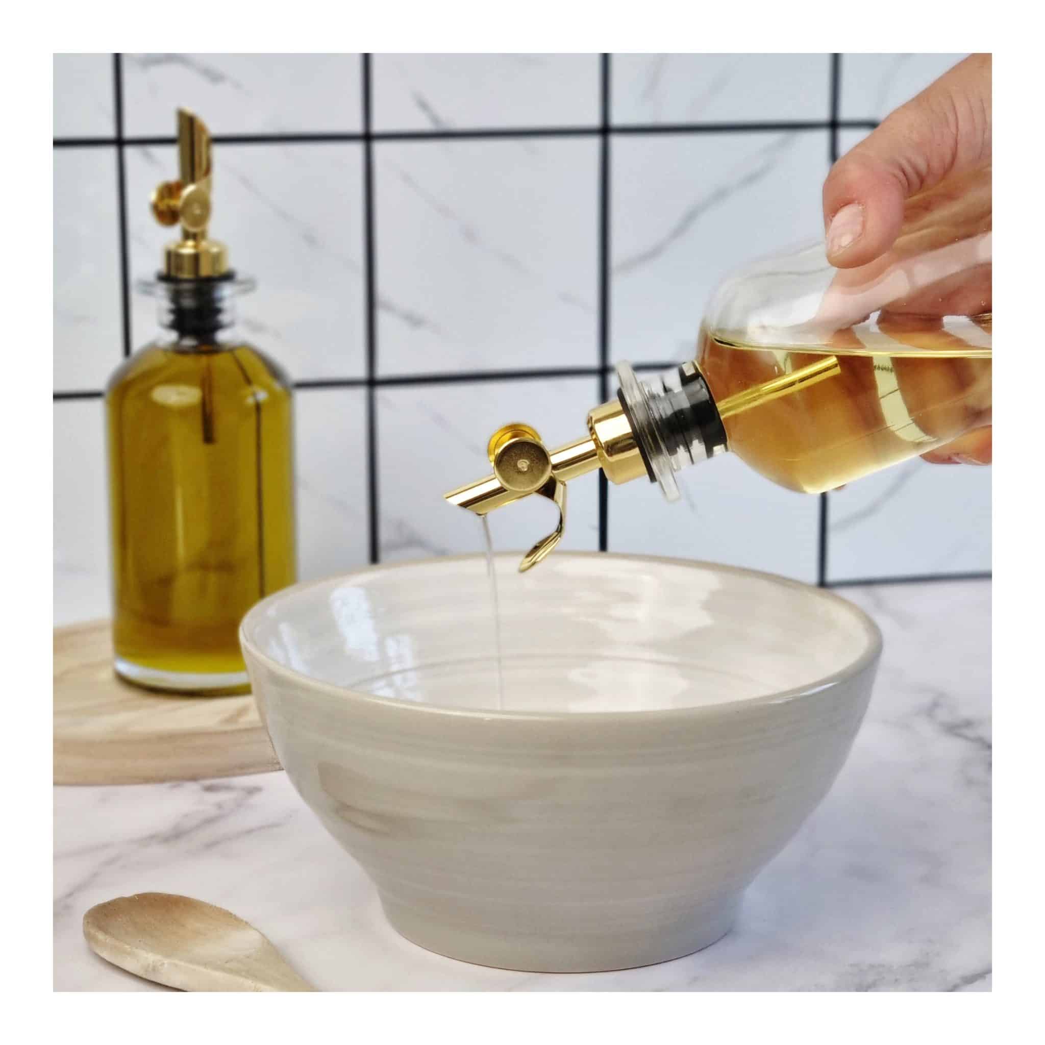 Set of 2 - 350ml Oil and Vinegar Dispensers with gold pourer - Trendz ...