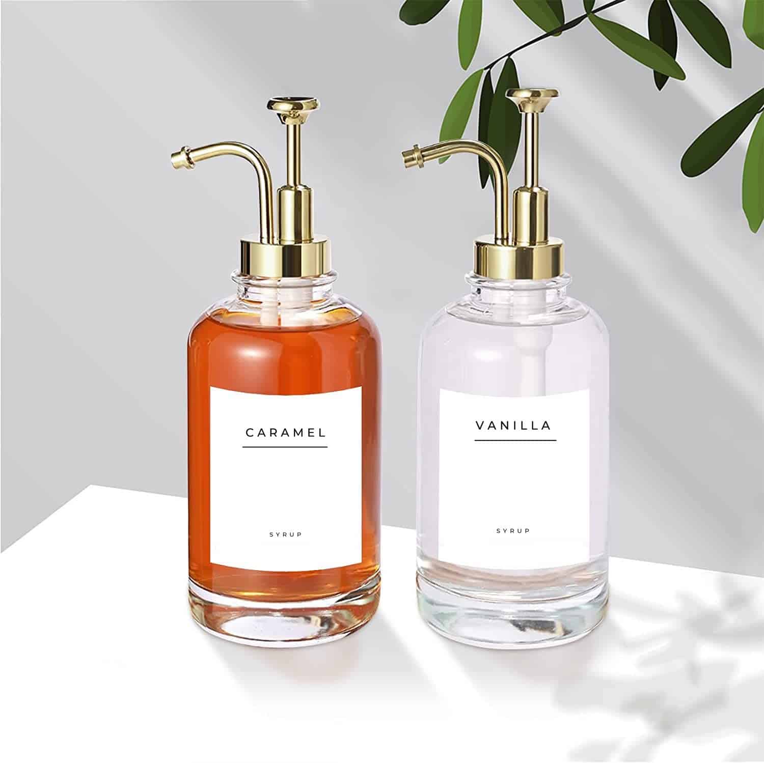 Pack of 2 Glass Syrup Pump Bottles - Trendz of today