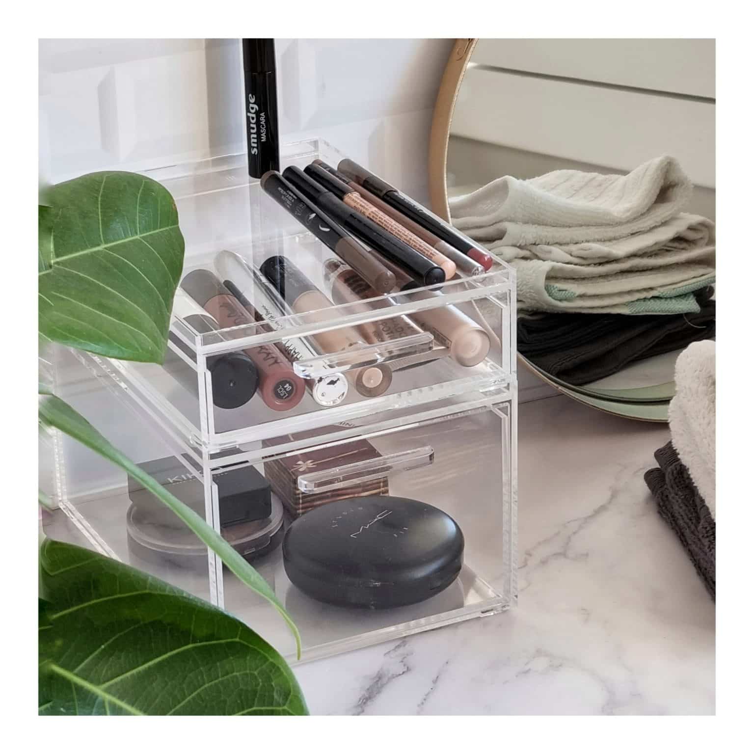 Pair of Acrylic stackable makeup drawers - Trendz of today