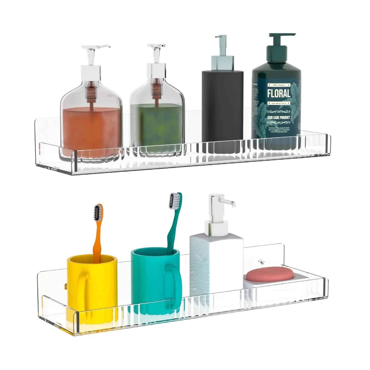 Set of 2 Reeded plastic floating shelf - Trendz of today